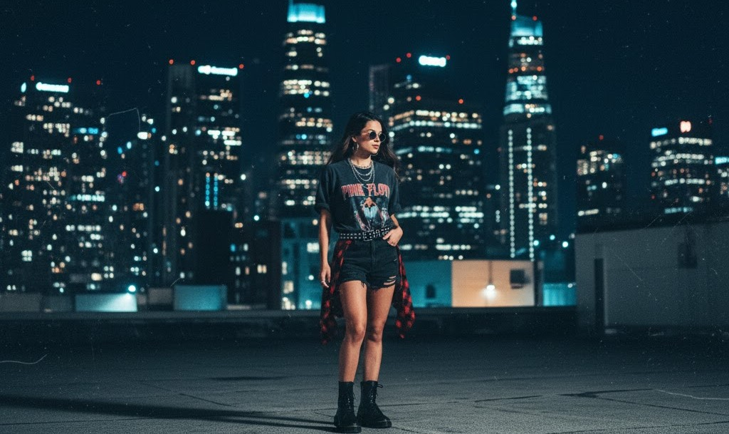 How to Style Band Tees - Light up Fashion